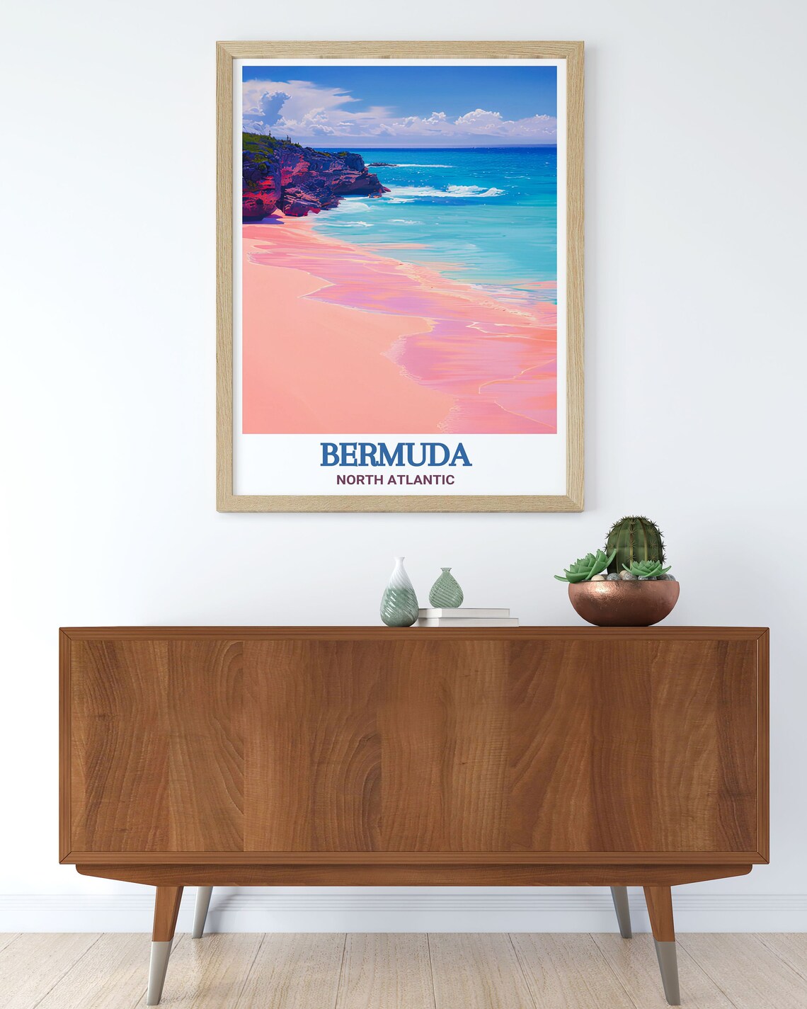 Bermuda Wall Art Horseshoe Bay Beach Wall Decor Bermuda Travel Poster ...