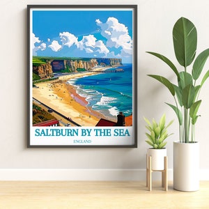 Saltburn Beach Prints and Retro Wall Art - Saltburn Beach Art ...