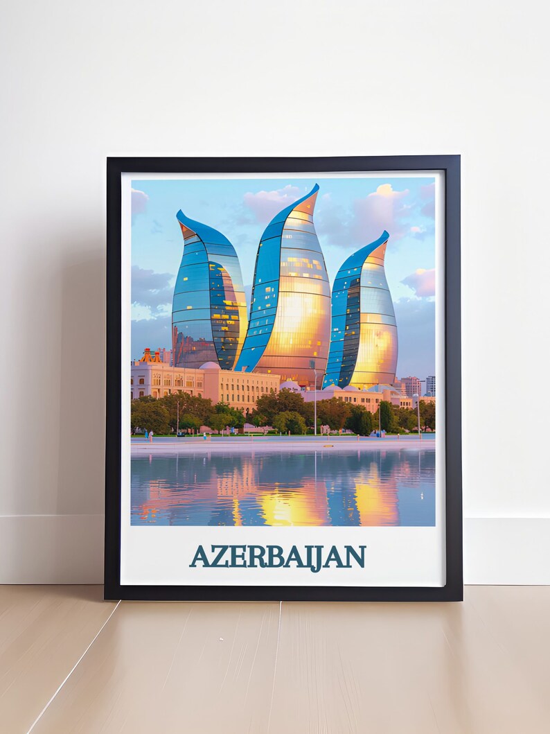 Azerbaijan Poster - Flame Towers Canvas Print - Framed Azerbaijan Prinr ...