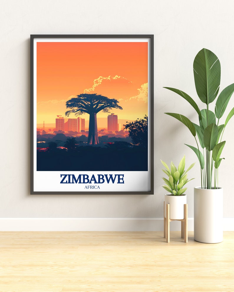 Zimbabwe Travel Posters Harare Skyline Majesty Mbare Musika Market ...