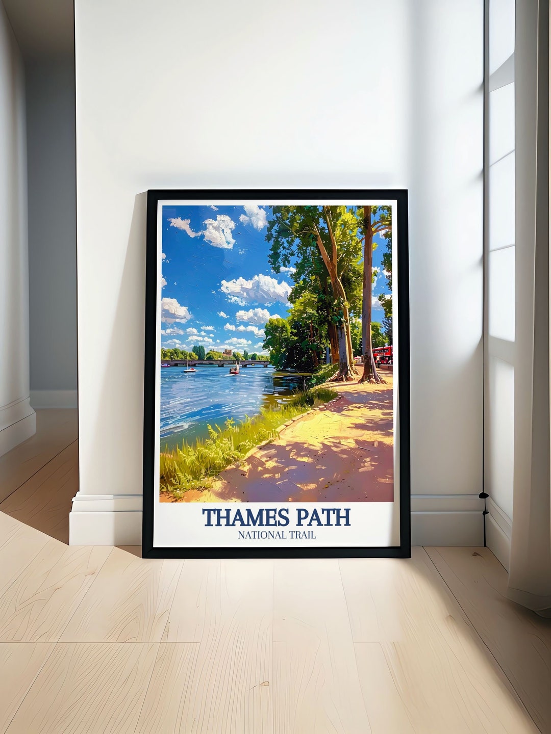 Thames Path Poster River Thames Poster River Thames Art River Thames ...