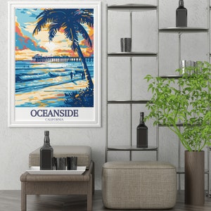 Oceanside Travel Poster - Oceanside Beach and Pier Prints - Oceanside ...
