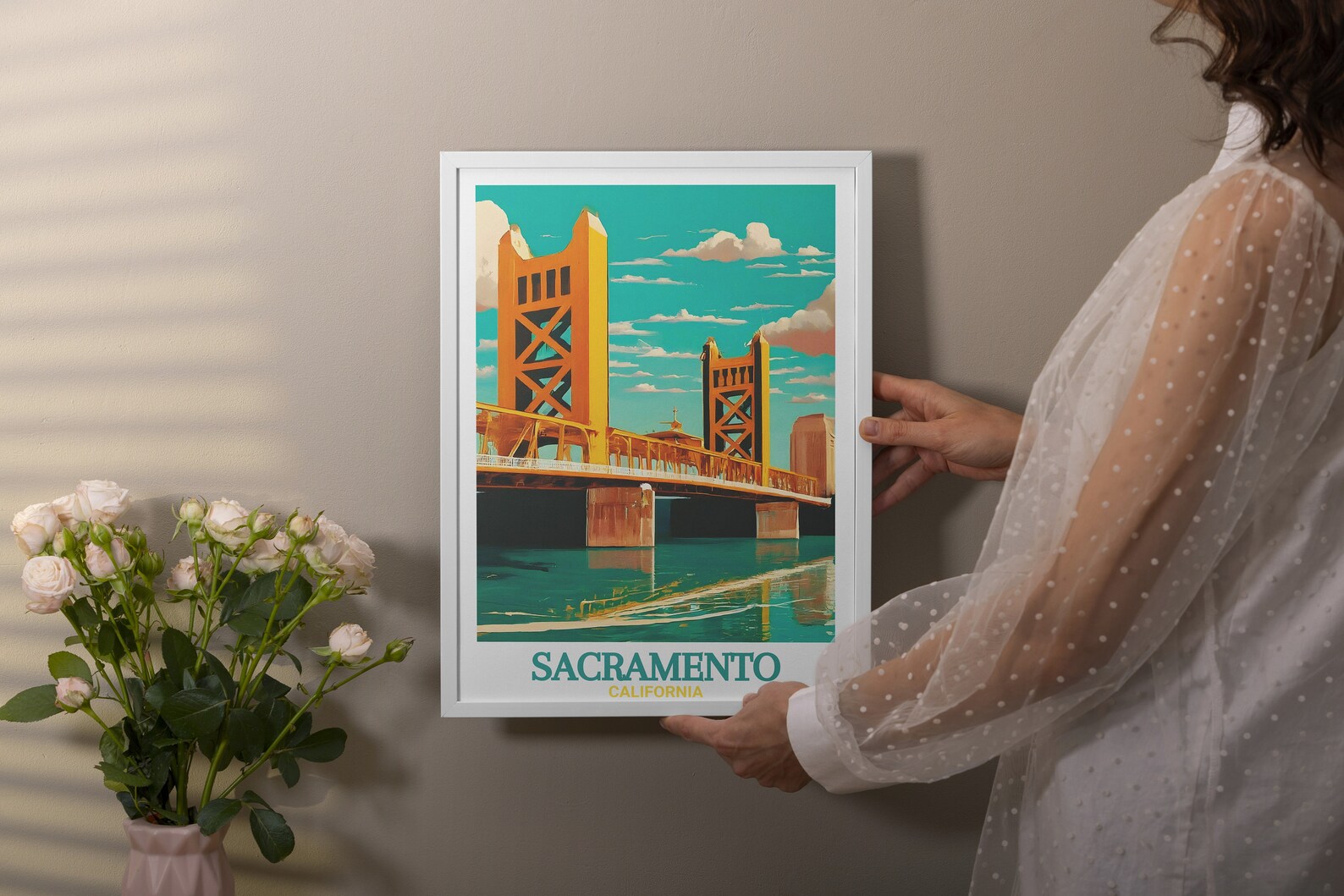 Sacramento Poster - Framed Sacramento Art - Tower Bridge Poster ...