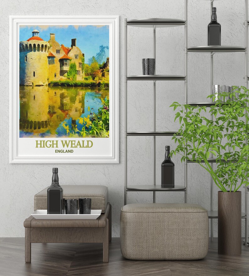 High Weald Travel Poster Scotney Castle Artwork High Weald Print ...