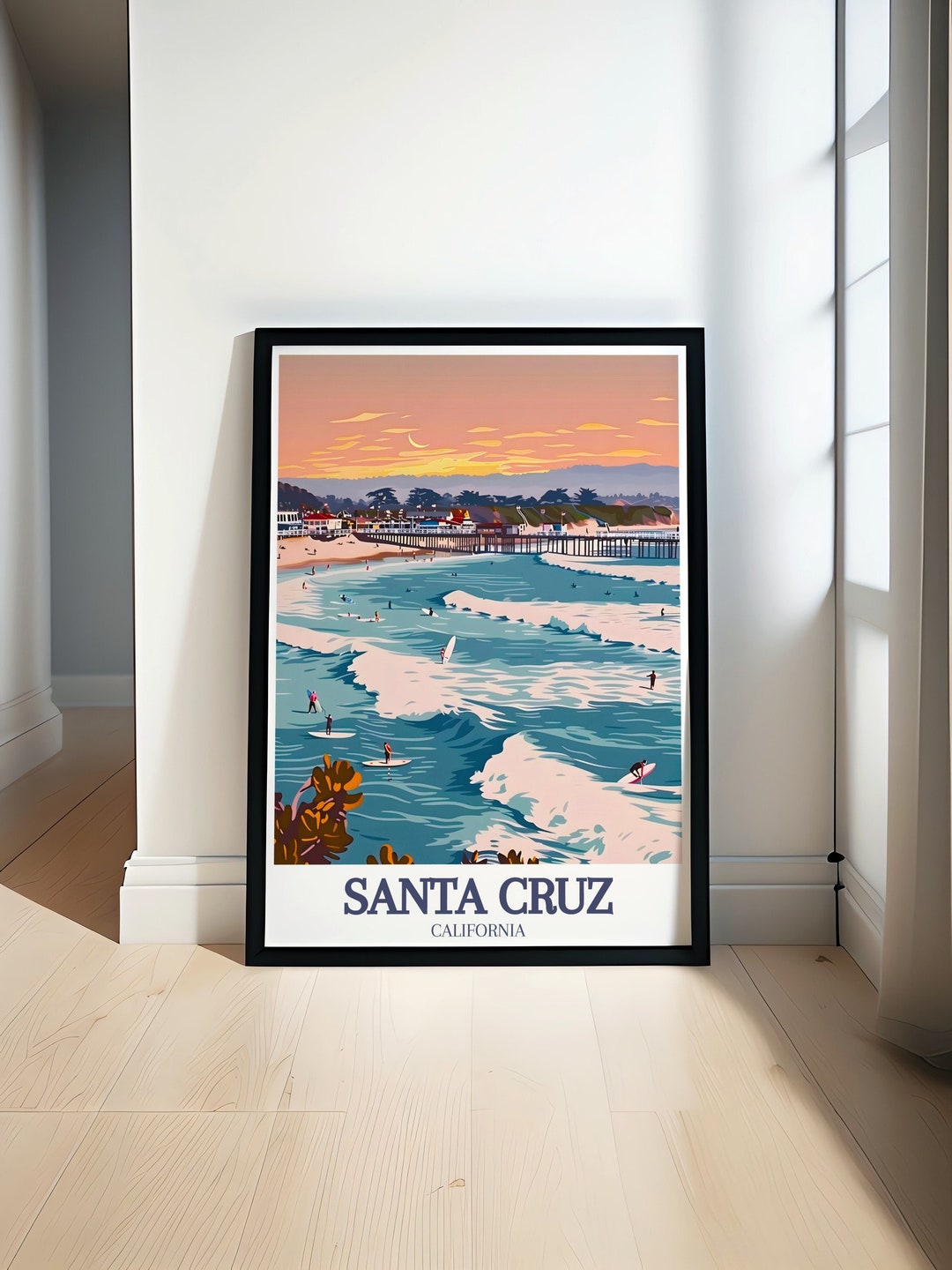 Santa Cruz Poster - Santa Cruz Art - Santa Cruz Print - Santa Cruz Wall ...