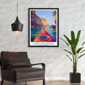 Lake Michigan Travel Poster -pictured Rocks National Lakeshore Art ...