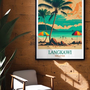 Langkawi Travel Poster - Pantai Cenang Art and Gift - Pantai Cenang ...
