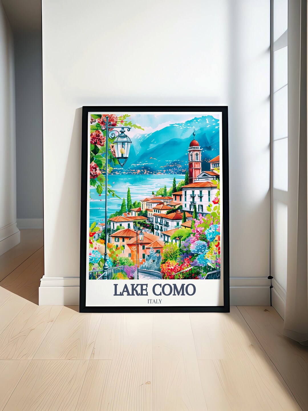Lake Como Travel Print - Lombard Pre-alps Travel Poster - Lake Como Art ...