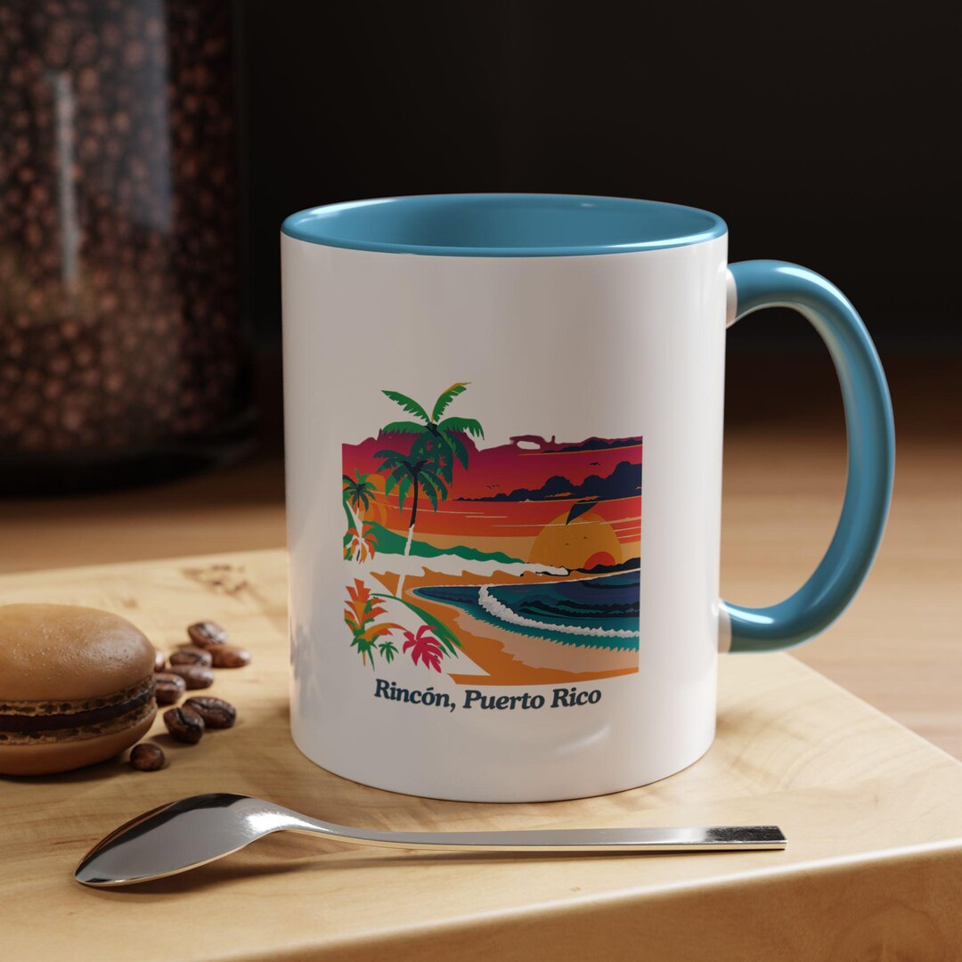 Rincón Mug - Puerto Rico Coffee Mug - Rincón Souvenir - Puerto Rico Art ...