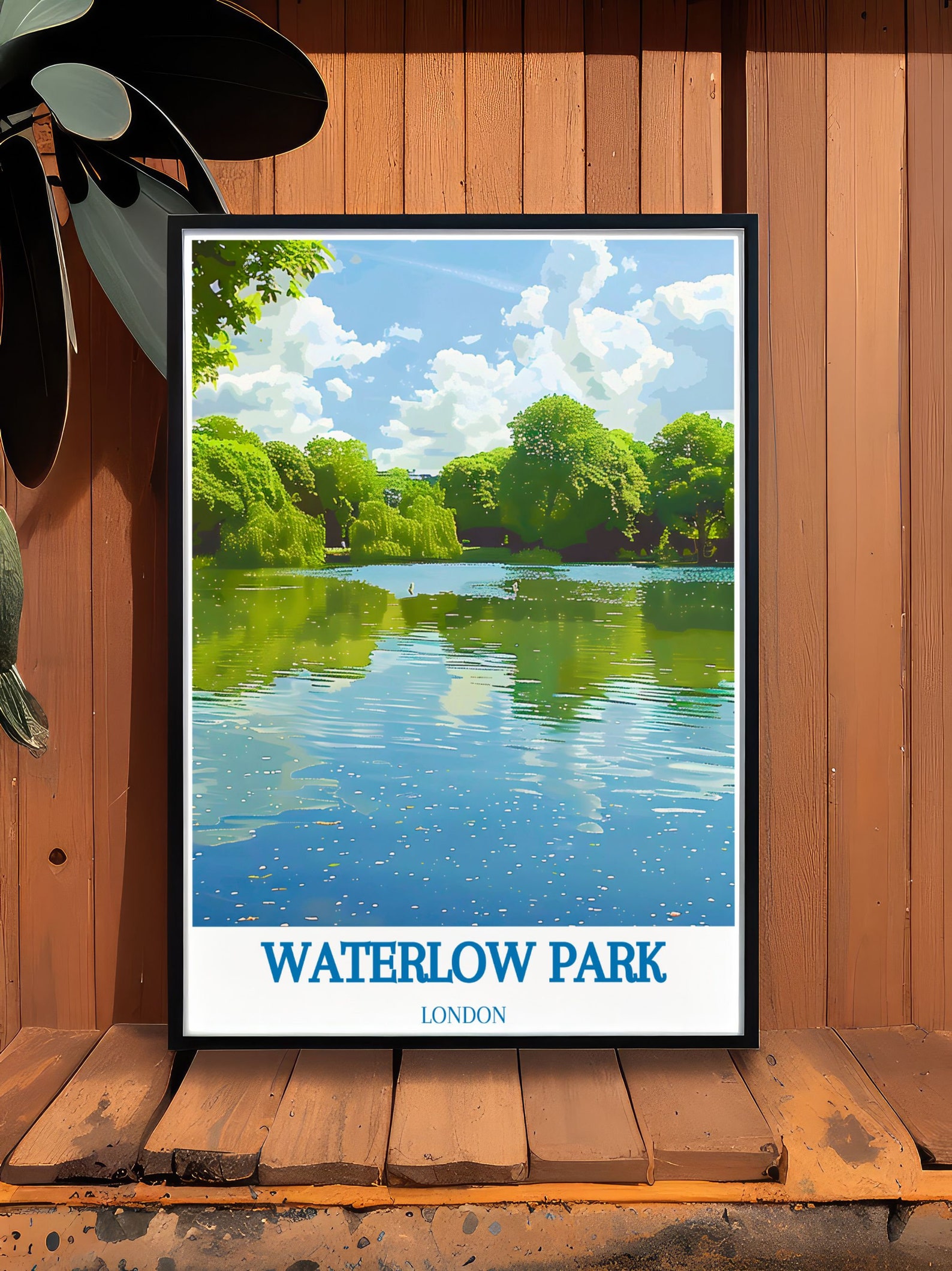 Waterlow Parktravel Print Highgate Ponds Art Poster for Home and Office ...