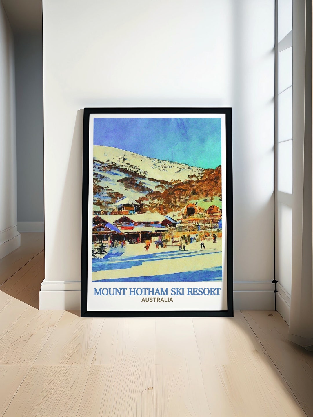 Mount Hotham Ski Resort Travel Print - Hotham Alpine Village Art Prints ...