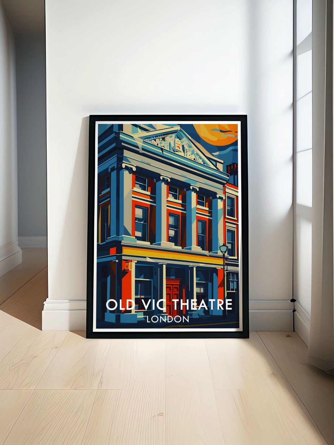 The Old Vic Theatre Travel Poster - Exterior Facade of London’s ...
