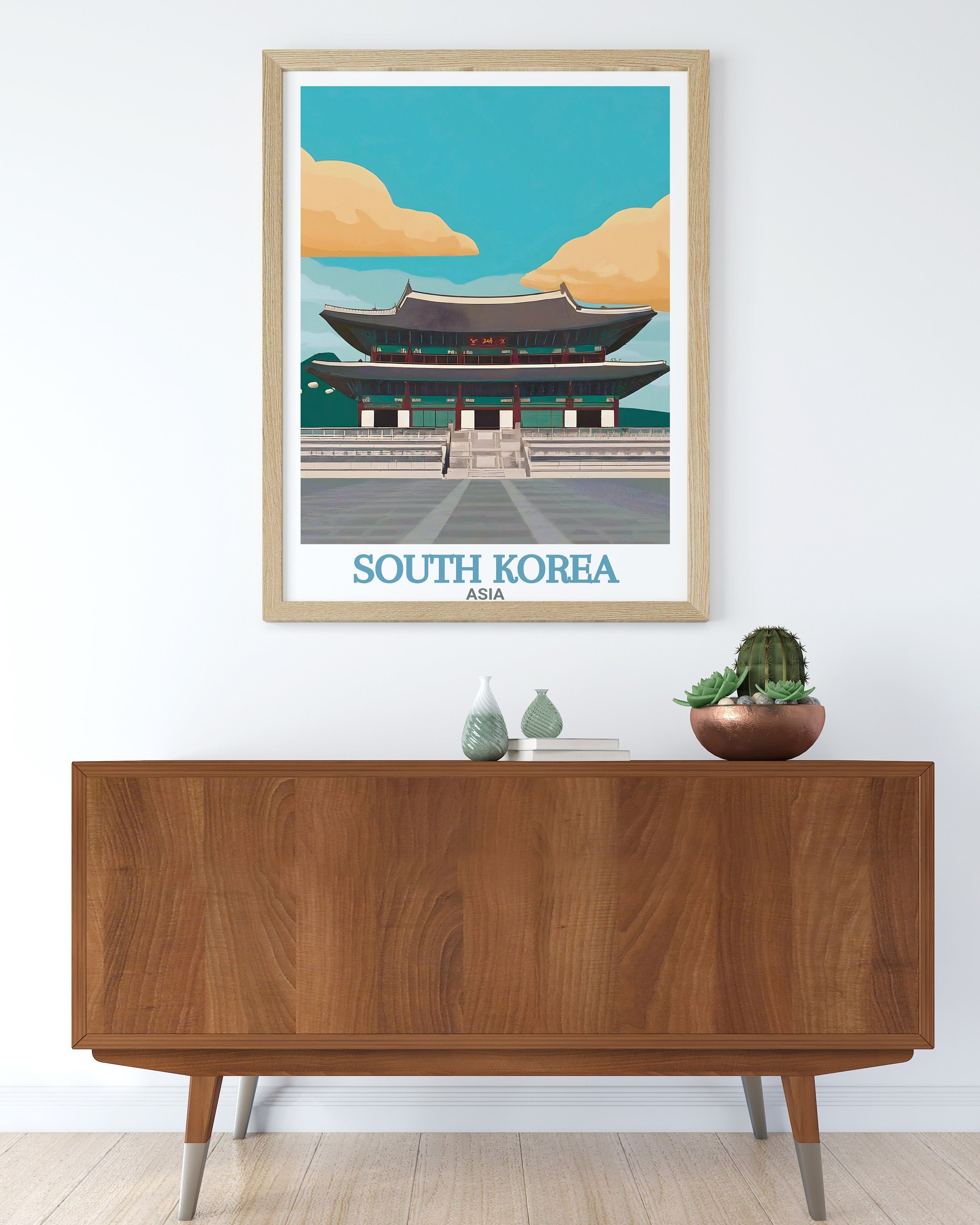 South Korea Travel Poster Gyeongbokgung Palace and Asia Decor ...