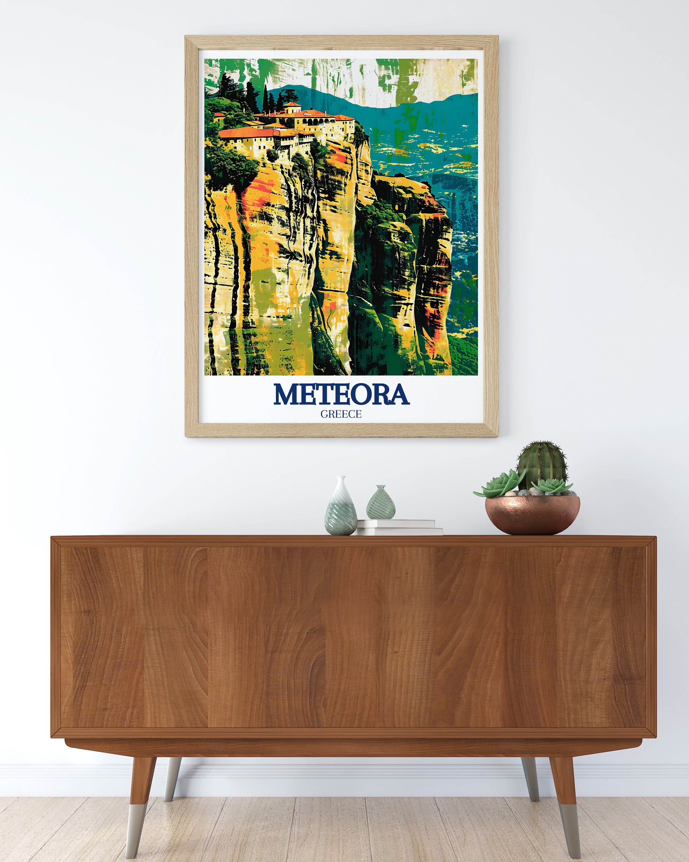Meteora Greece Travel Prints - Peneus Valley Scenic Posters - Great ...