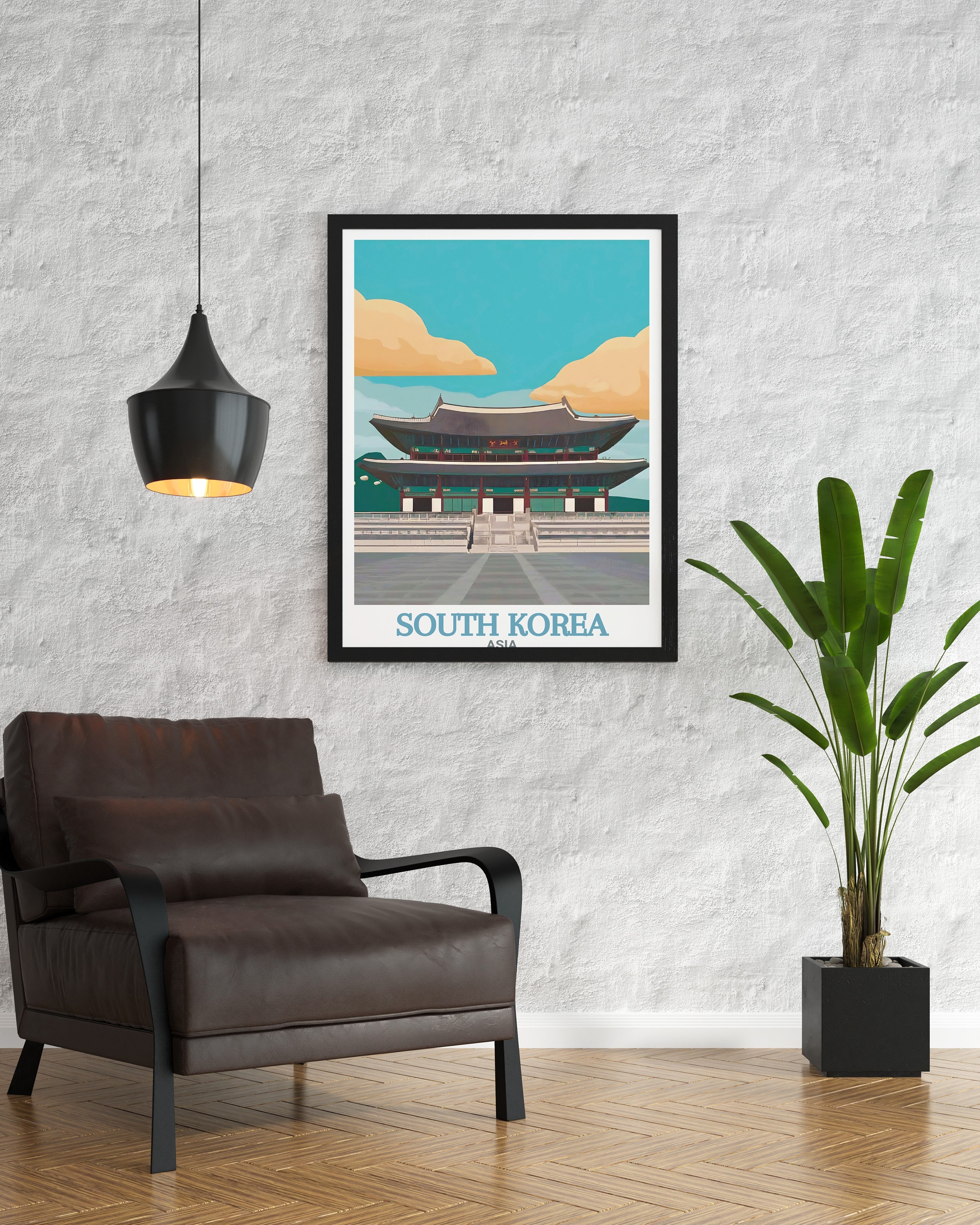 South Korea Travel Poster Gyeongbokgung Palace and Asia Decor ...