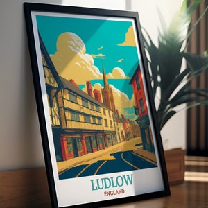 Ludlow Travel Poster - Broad Street Ludlow Travel Poster - Broad Street ...