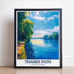 Thames Path Print - River Thames Path Poster and Art Print - River ...
