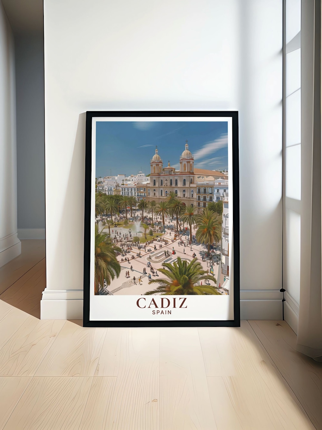 Cadiz Wall Art - Plaza De San Juan De Dios Travel Poster - Cadiz Poster ...