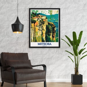 Meteora Greece Travel Prints - Peneus Valley Scenic Posters - Great ...