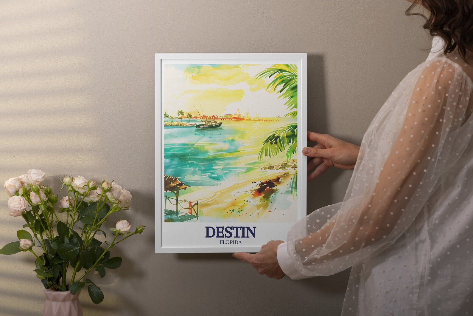 Destin Travel Posters - Crab Island and Destin Harbor Art Collection ...