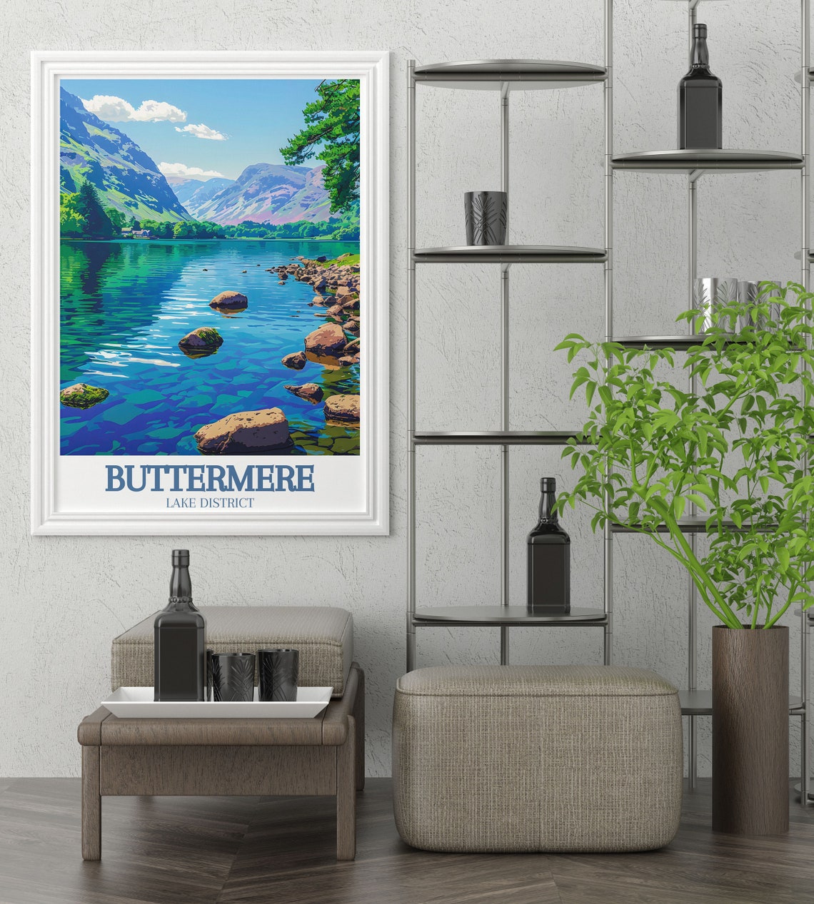 Buttermere Lake Travel Poster Lake District Canvas Print Buttermere and ...