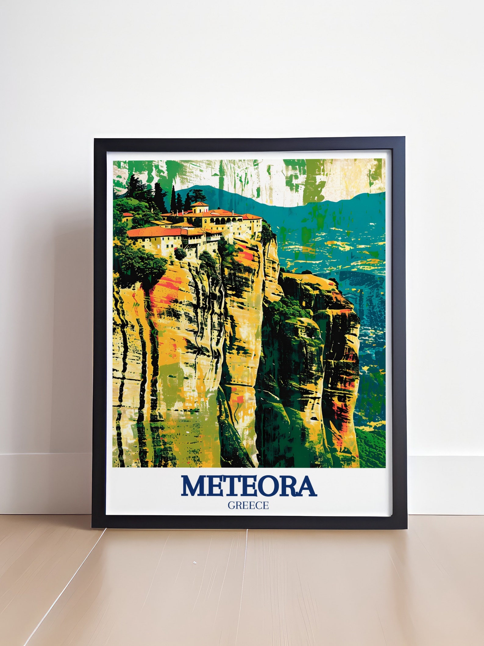 Meteora Greece Travel Prints - Peneus Valley Scenic Posters - Great ...