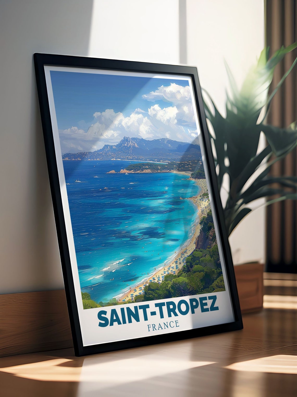St Tropez Poster Pampelonne Beach Decor St Tropez Travel Art Collection St Tropez Home Art ...