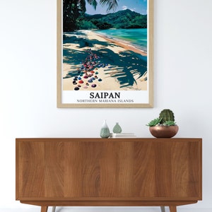 Saipan Travel Print- Micro Beach Art Collection - Garapan Scenic Prints ...