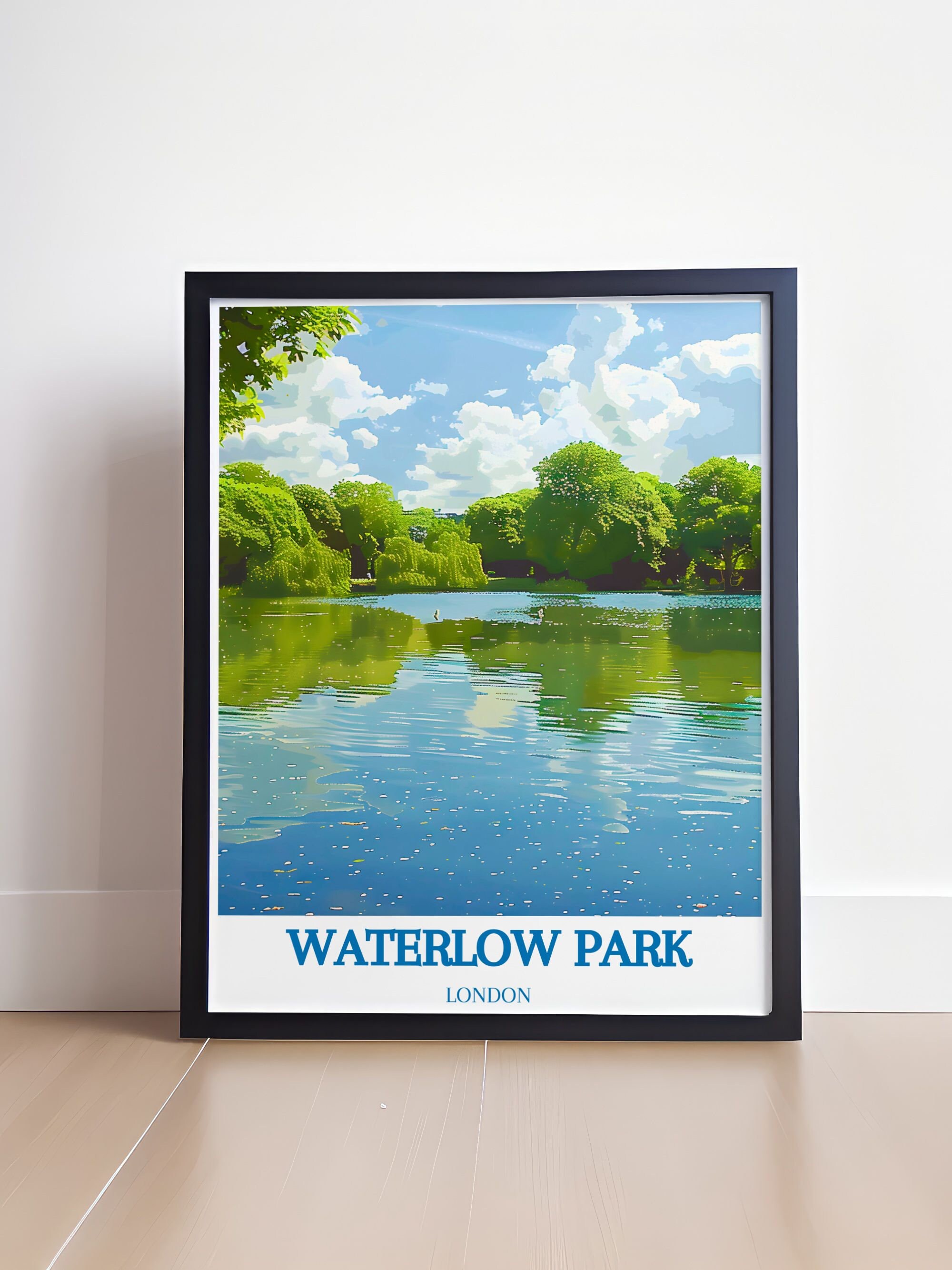 Waterlow Parktravel Print Highgate Ponds Art Poster for Home and Office ...