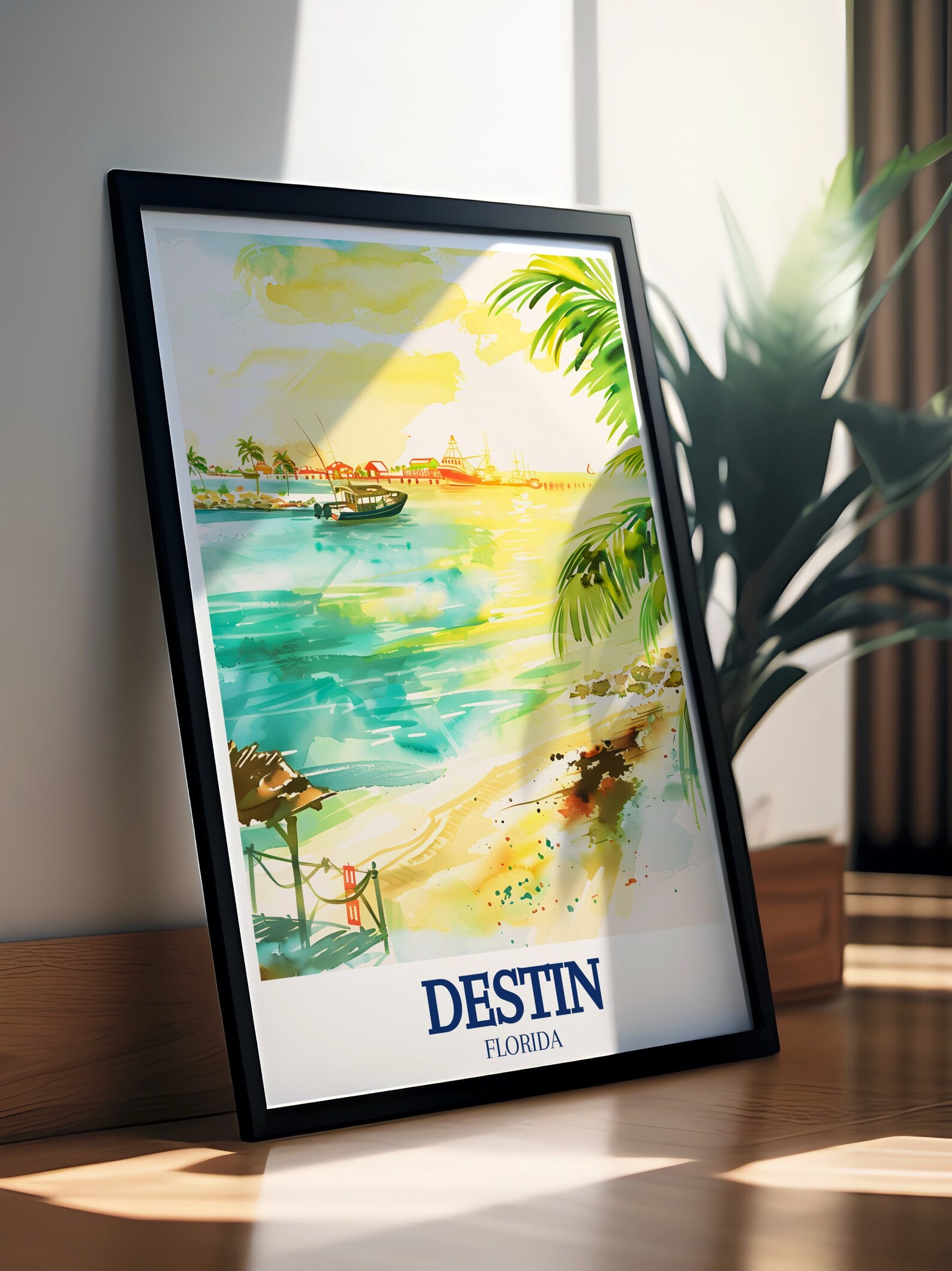 Destin Travel Posters - Crab Island and Destin Harbor Art Collection ...