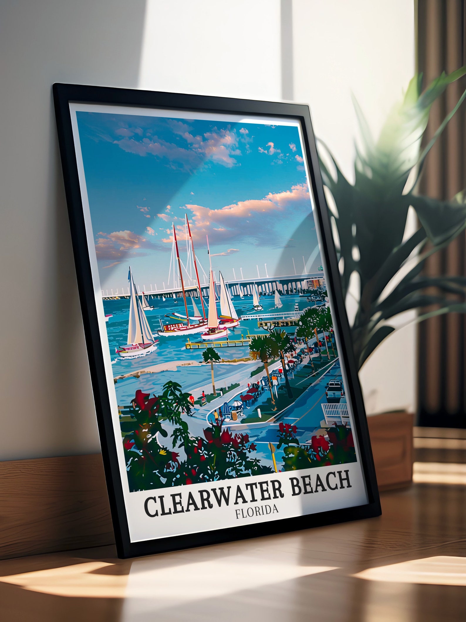 Clearwater Beach Travel Posters - Clearwater Memorial Causeway Art ...