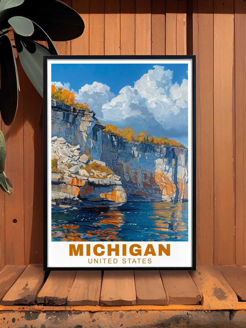 Michigan Art Print Pictured Rocks National Lakeshore Decor Michigan ...