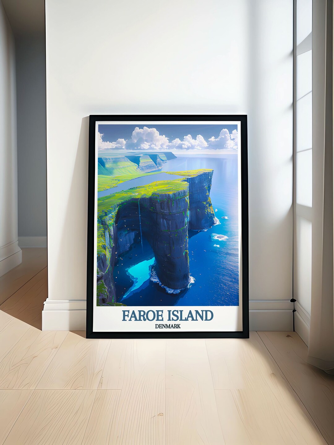 Faroe Islands Wall Art Collection Sørvágsvatn Travel Posters lake Above ...