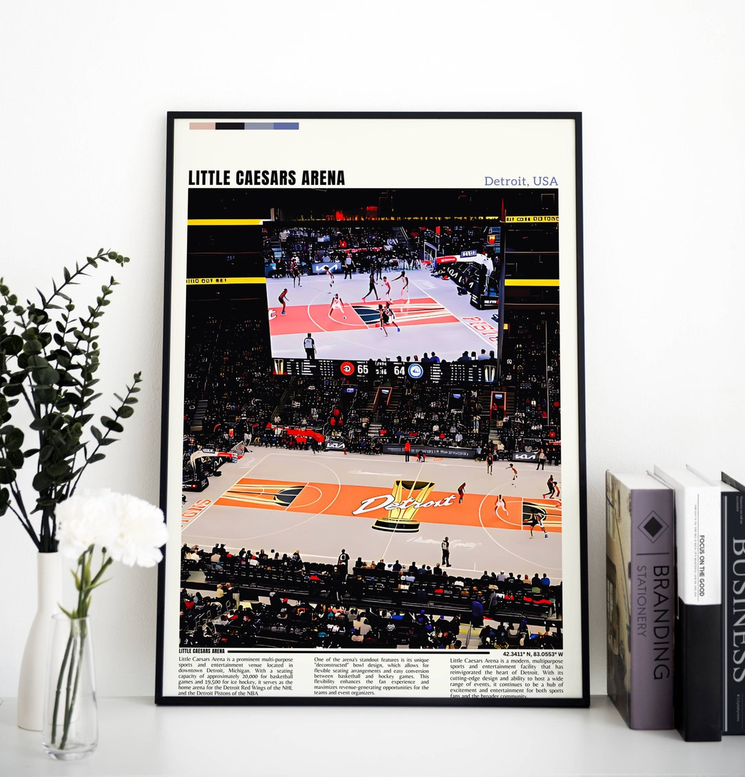 Little Caesars Arena Print Detroit Pistons Poster NBA Art NBA Arena ...