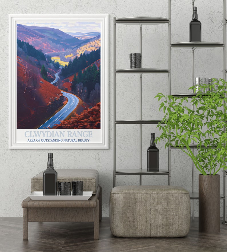 Clwydian Range AONB Travel Posters - Horseshoe Pass Wall Art - Wales ...