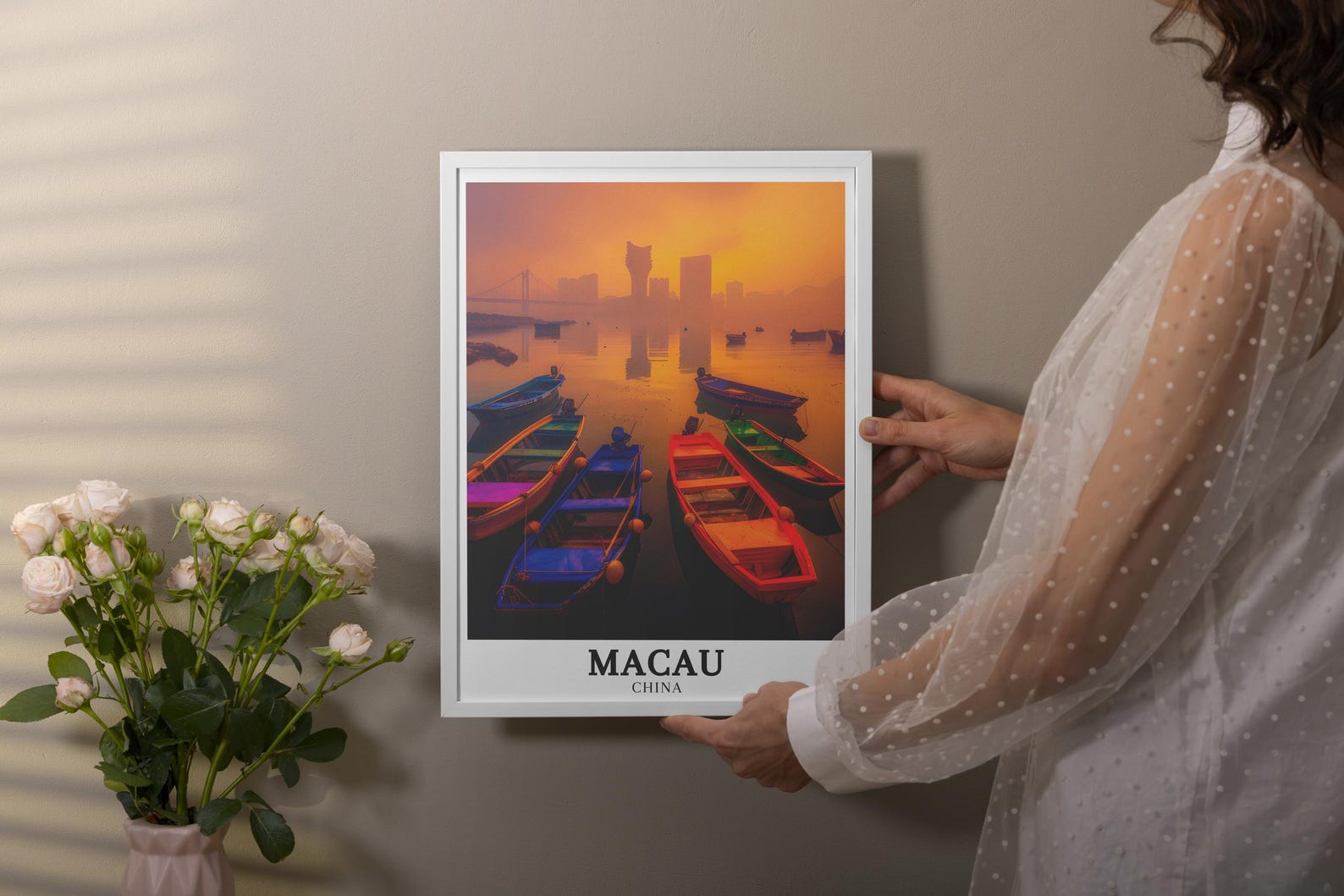 Macau Art - Macau Outer Harbour, Macau Skyline - South China Sea Poster ...
