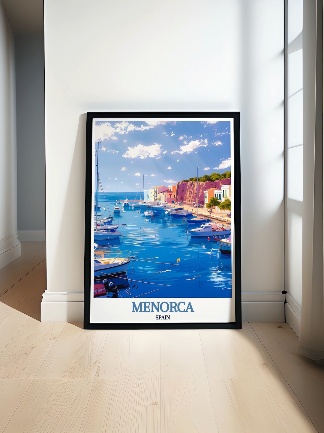 Menorca Poster - Framed Mahon Harbor Print - Menorca Wall Art - Menorca ...