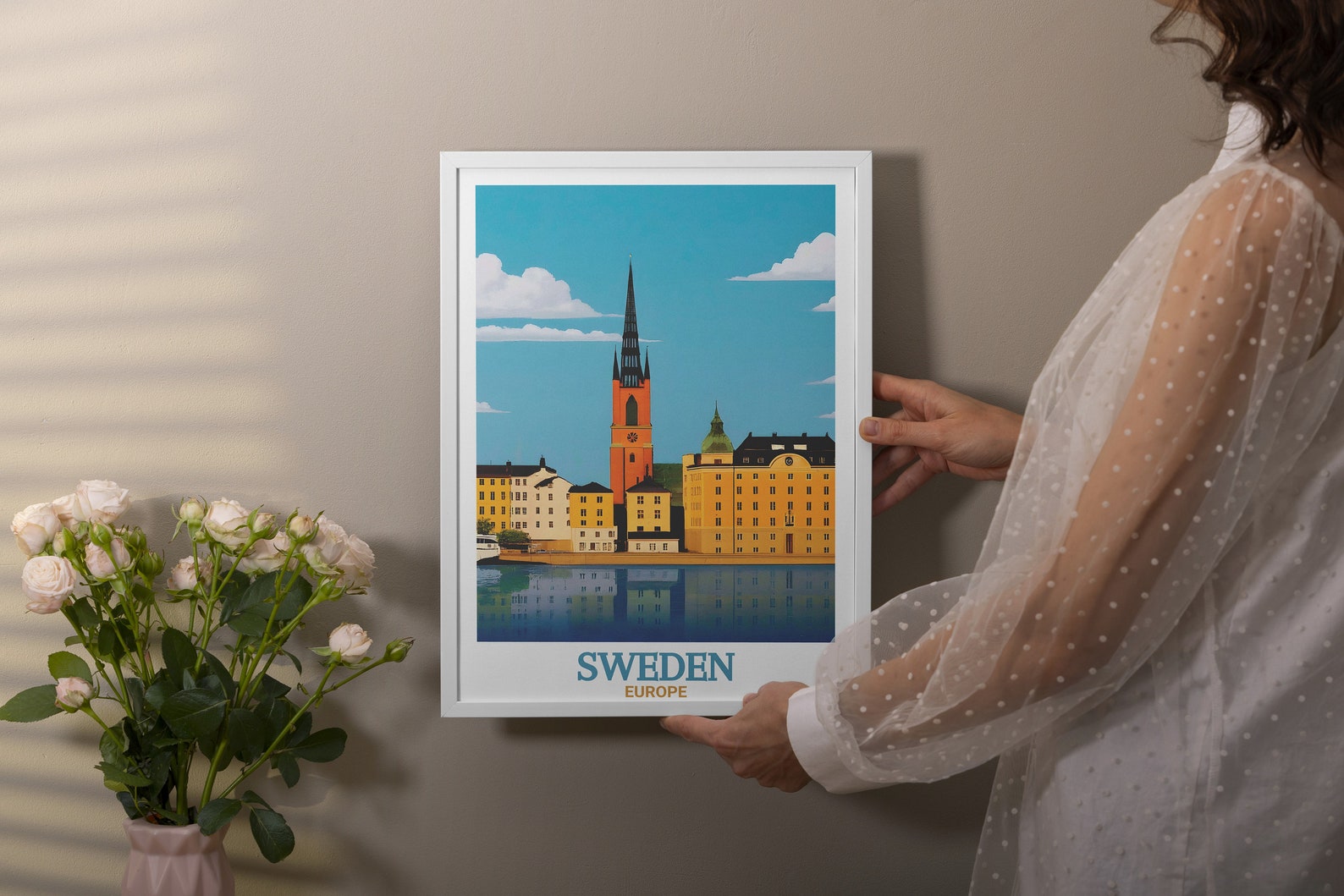Sweden Travel Poster Gamla Stan Prints for Home and Travel Lovers Sweden Decor and Gifts Gamla ...