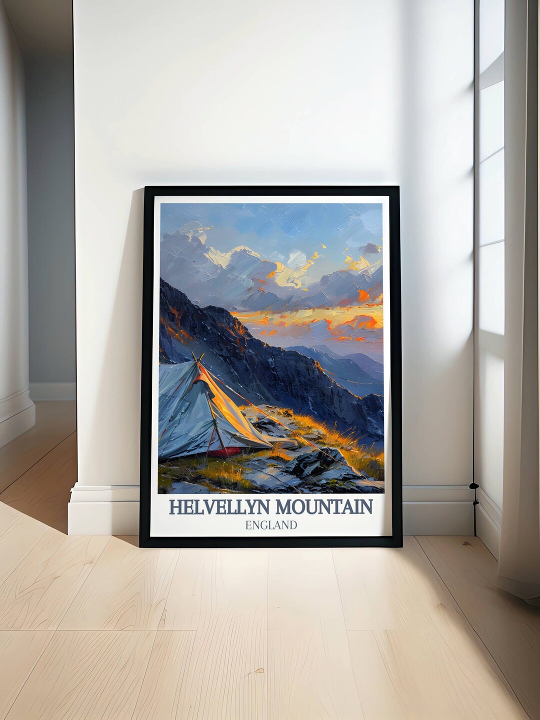 Helvellyn Mountain Poster Striding Edge Decor Retro Travel Prints ...