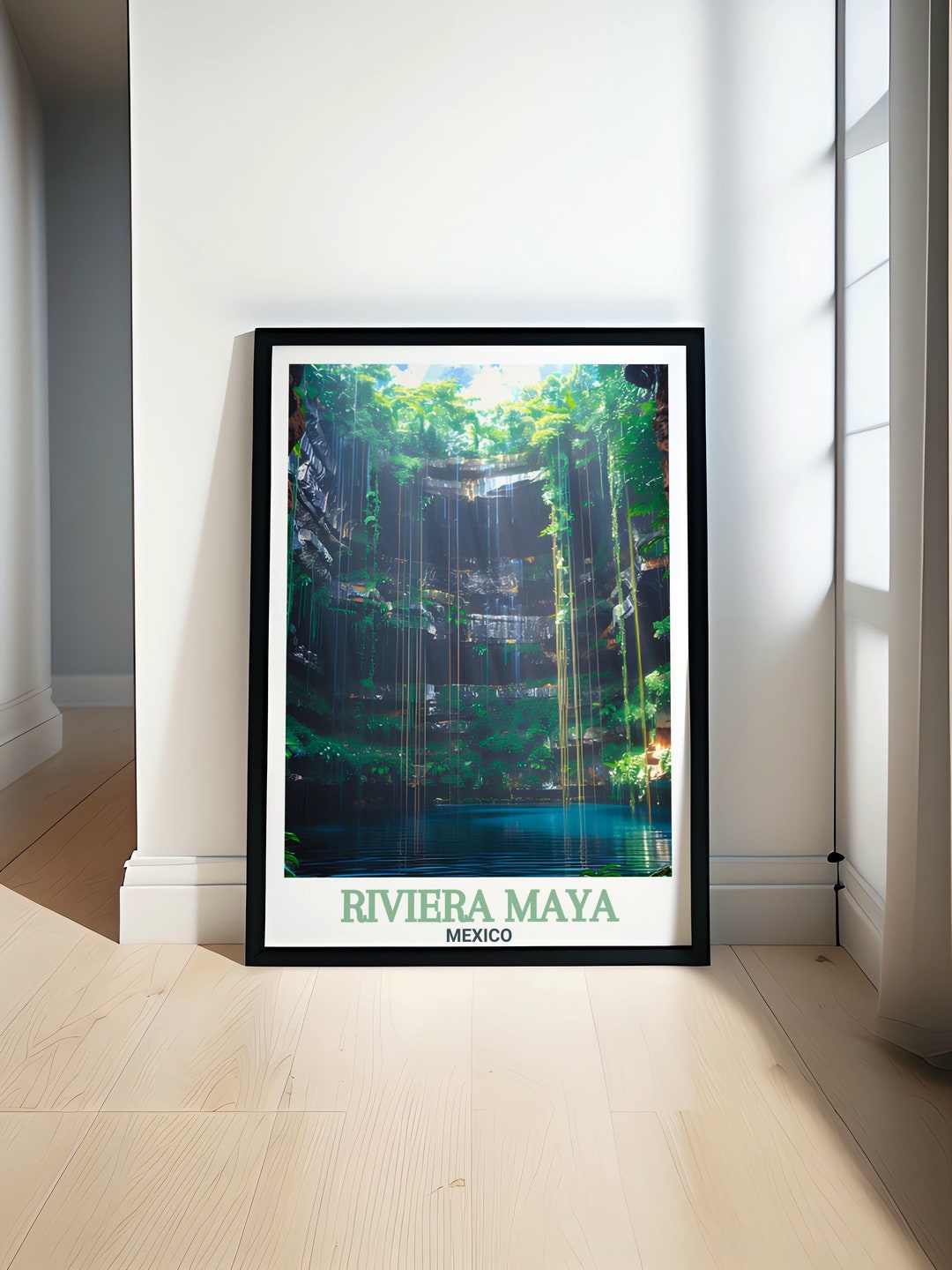 Riviera Maya Poster - Framed Cenote Ik Kil Print - Riviera Maya Wall ...