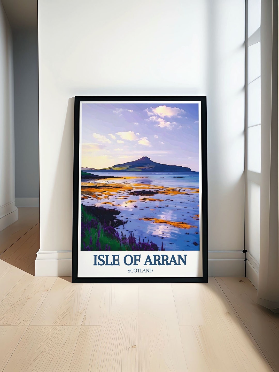 Isle of Arran Wall Art - Framed Holy Isle Art -blackwaterfoot Beach ...