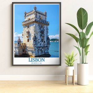 Lisbon Poster Collection - Belém Tower Brilliance - Iconic Portugal Art ...