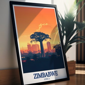 Zimbabwe Travel Posters - Harare Skyline Majesty - Mbare Musika Market ...
