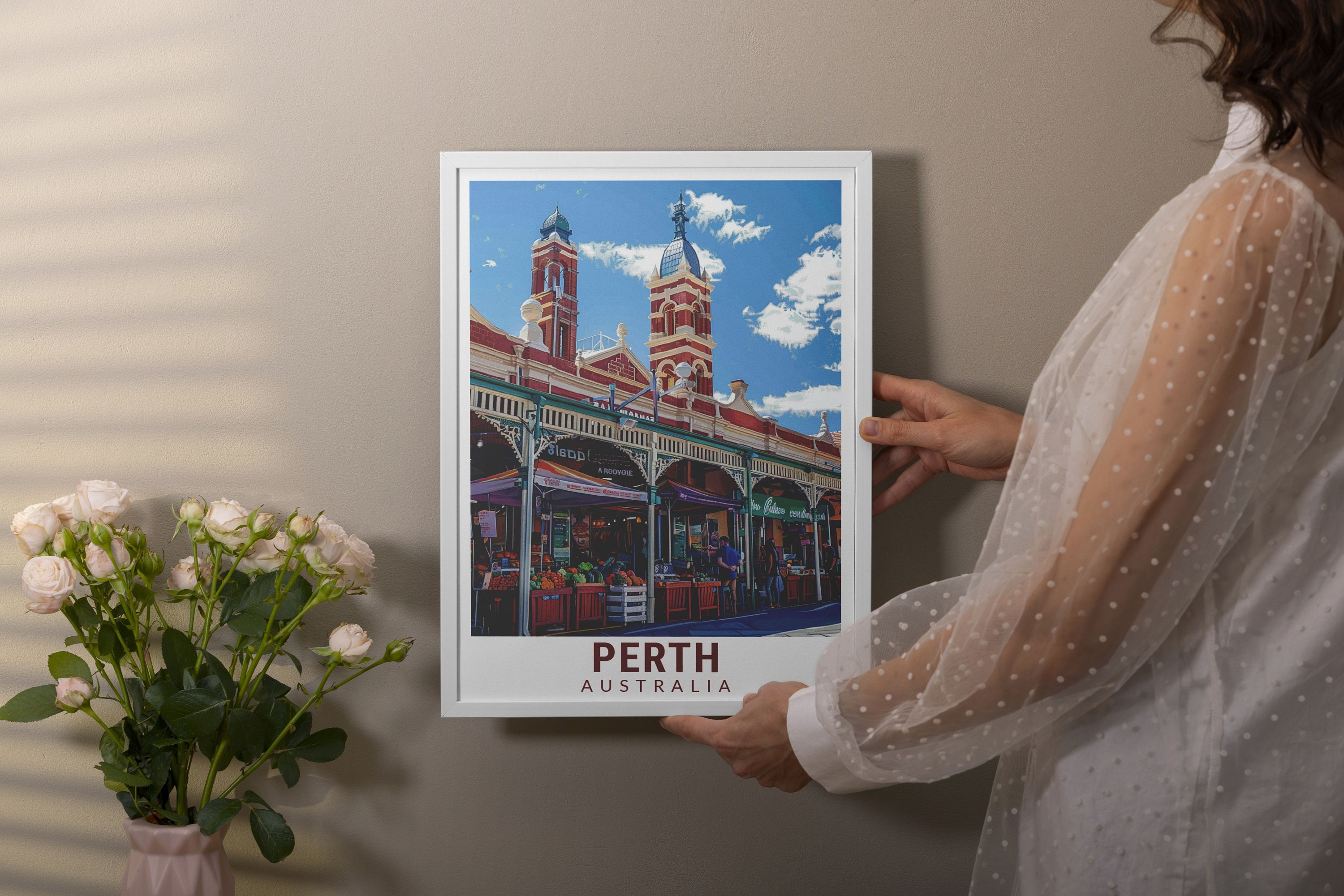 Perth Poster - Framed Posters Perth - Freemantle Markets Art - Perth ...