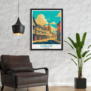 Ludlow Travel Poster - Broad Street Ludlow Travel Poster - Broad Street ...