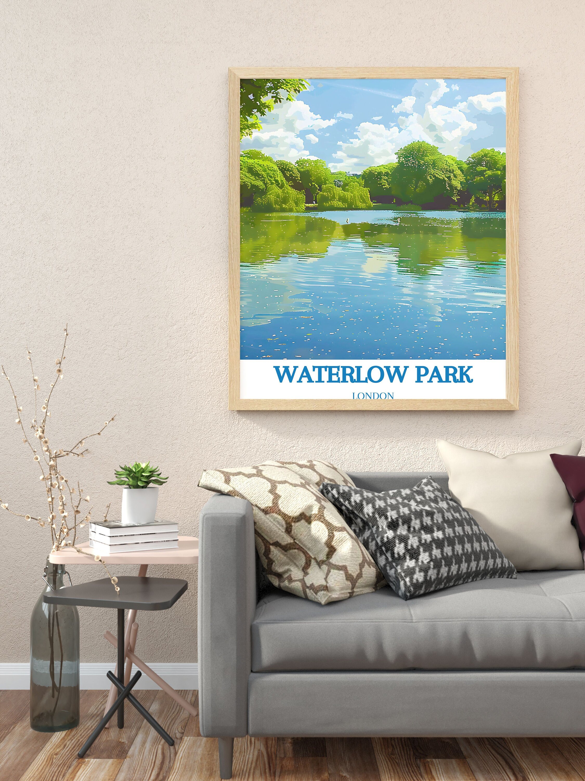 Waterlow Parktravel Print Highgate Ponds Art Poster for Home and Office ...