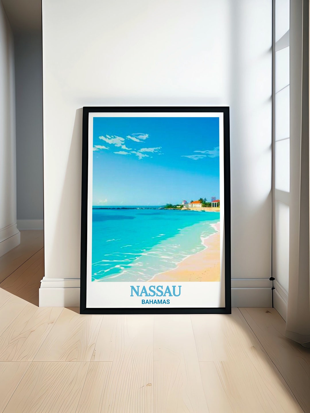 Nassau Travel Poster - Junkanoo Beach and Caribbean Wall Art - Nassau ...