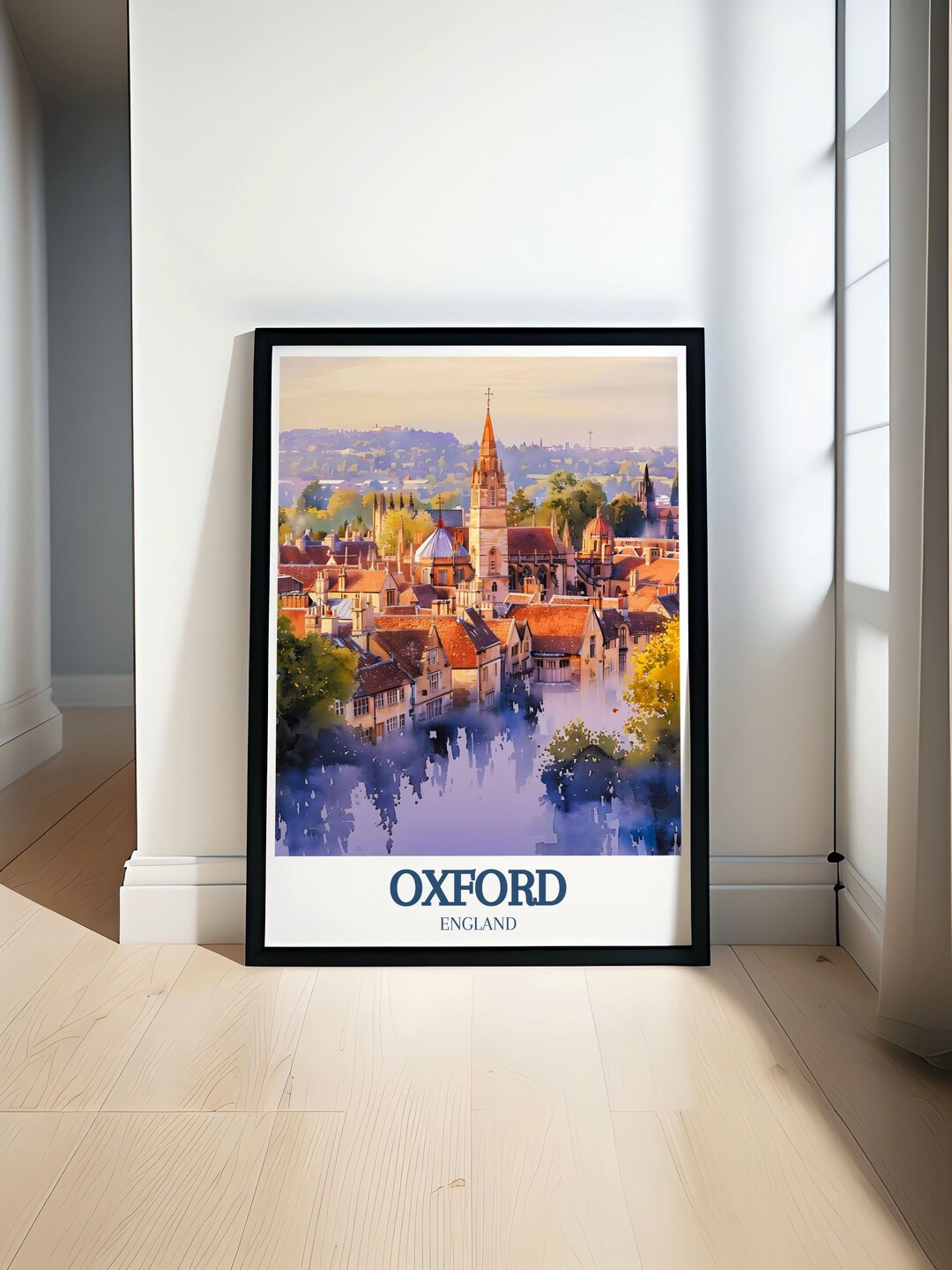 Oxford Travel Poster - All Saints' Church and Lincoln College Oxford ...