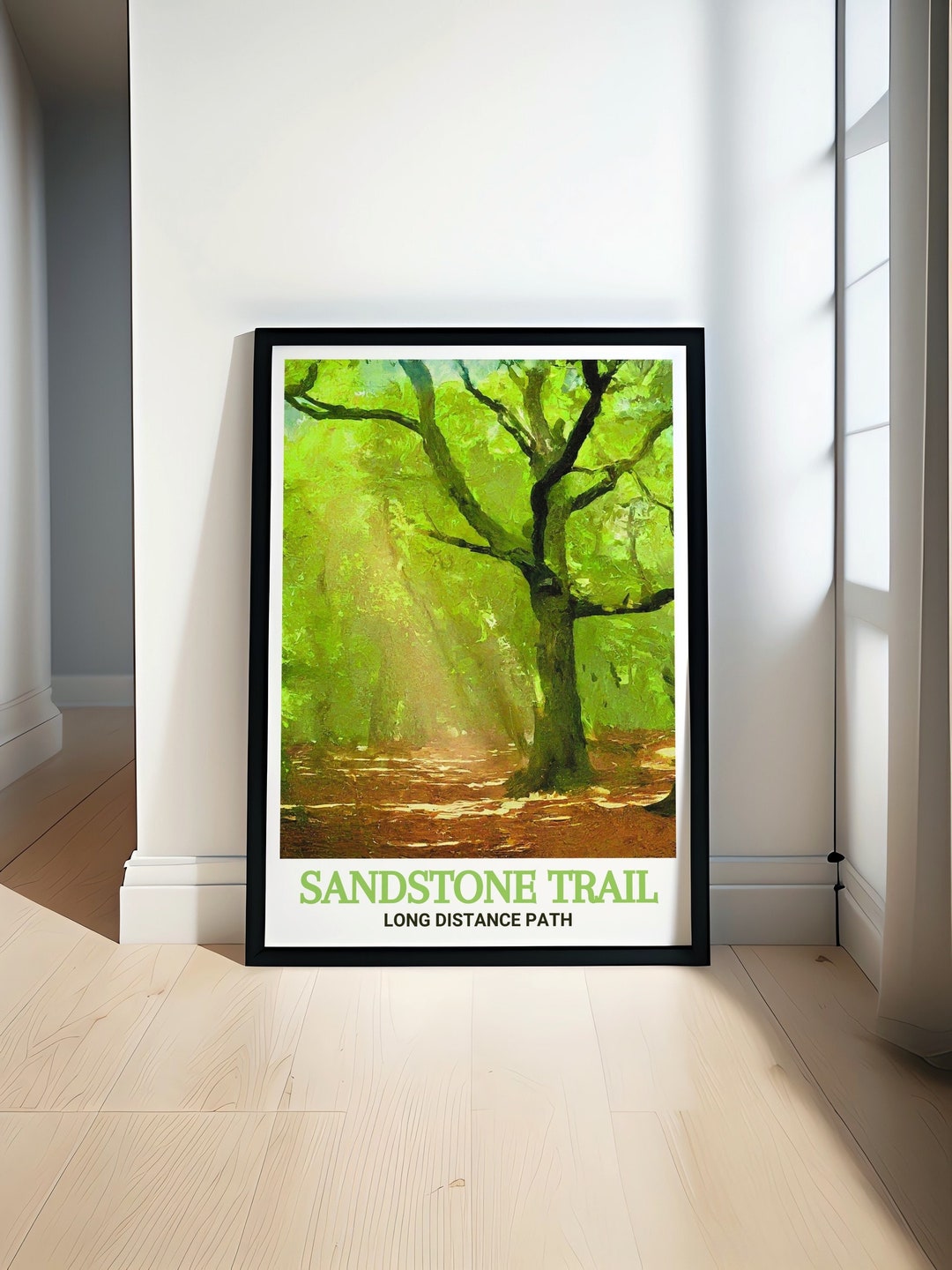 Sandstone Trail Posters - Delamere Forest Hiking Art - Long Distance ...