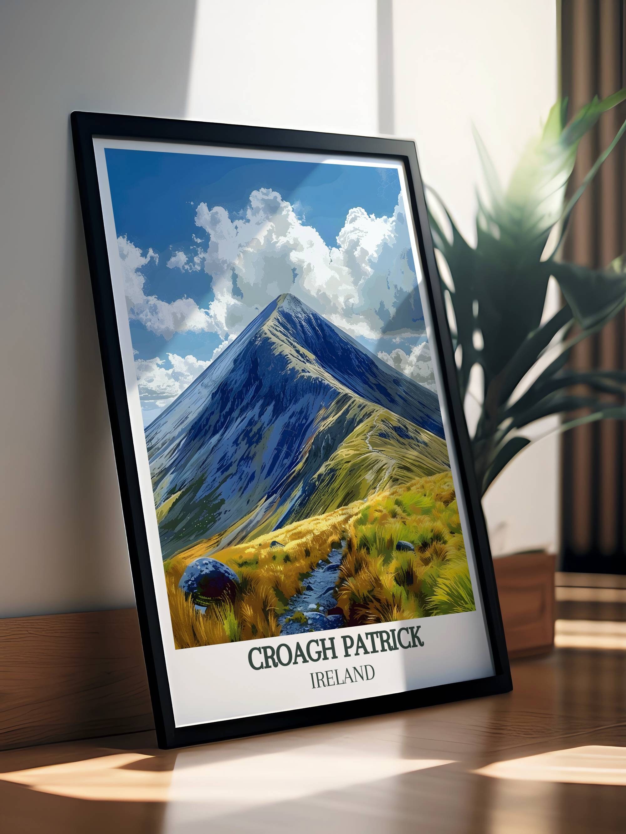 Croagh Patrick Trail and Summit Art - Croagh Patrick Print - Ireland's ...
